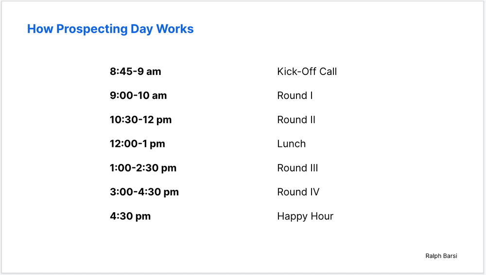 How to Run Prospecting Days | Ralph Barsi